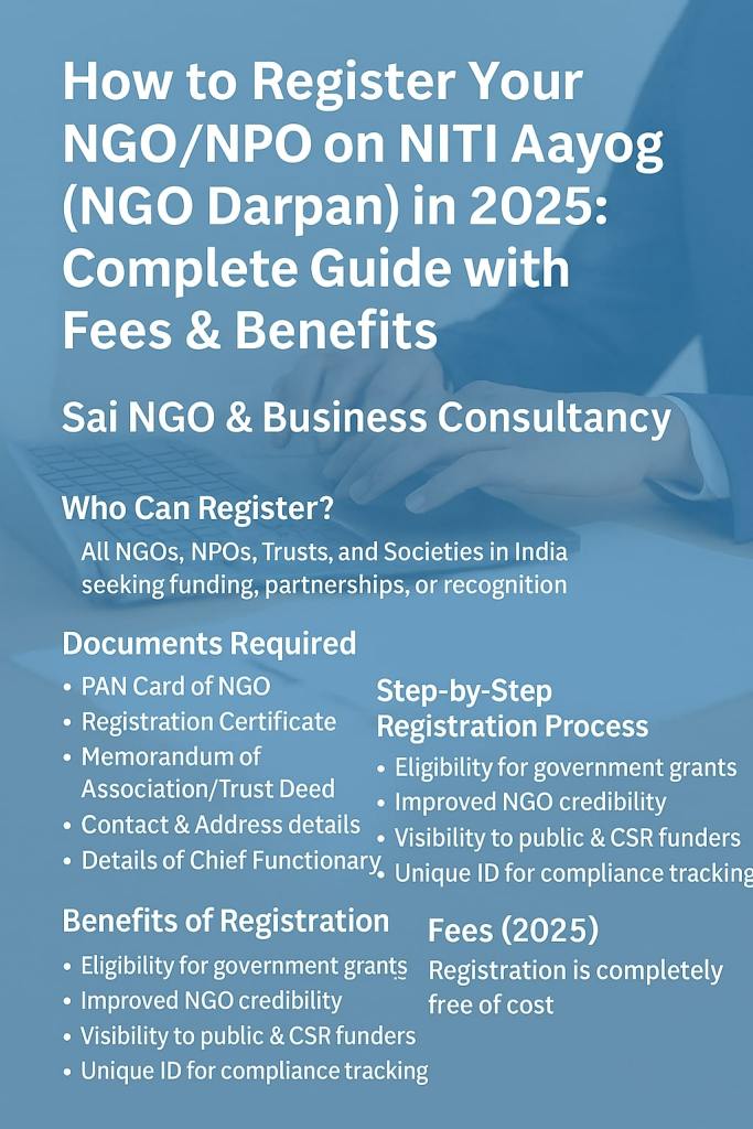 How to Register Your NGO/NPO on NITI Aayog (NGO Darpan) in 2025: Complete Guide with Fees ...